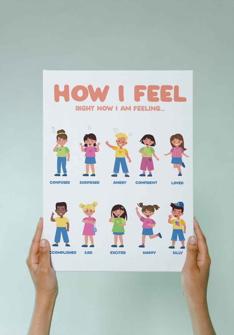 8.5" X 11" International Feelings Poster, Emotions Chart, Classroom ...