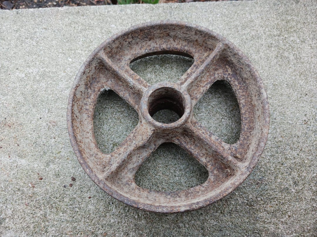 Vintage 1900s Wheel Cast Iron Gear Cog 6 X 2 Inch Industrial Steampunk ...