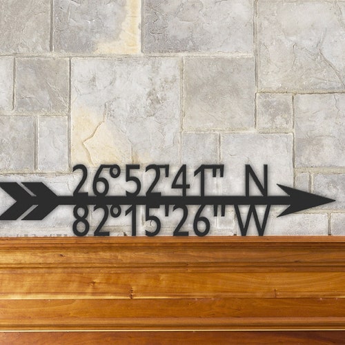 Custom Metal GPS Coordinates Sign Longitude Latitude Sign - Etsy