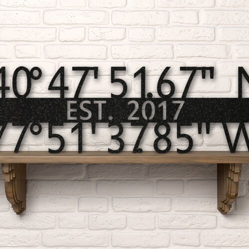 Personalized GPS Coordinates Metal Sign Custom Latitude | Etsy