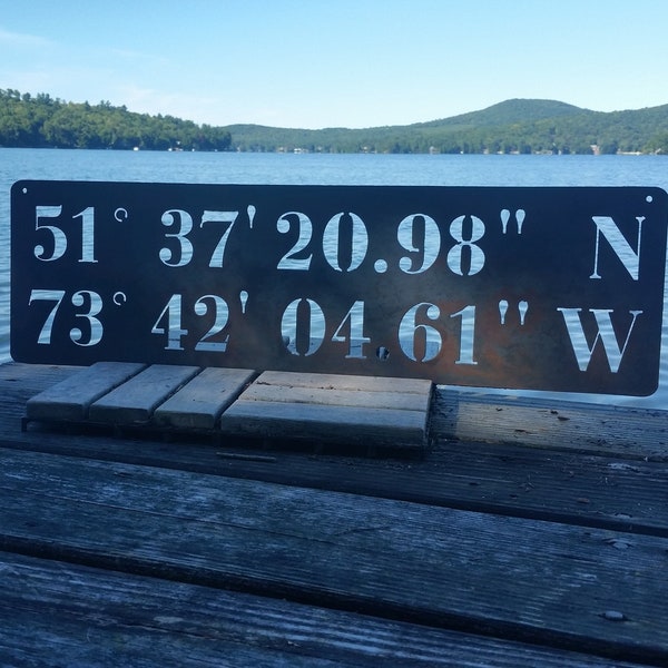 Outdoor Metal Coordinate Sign - Etsy