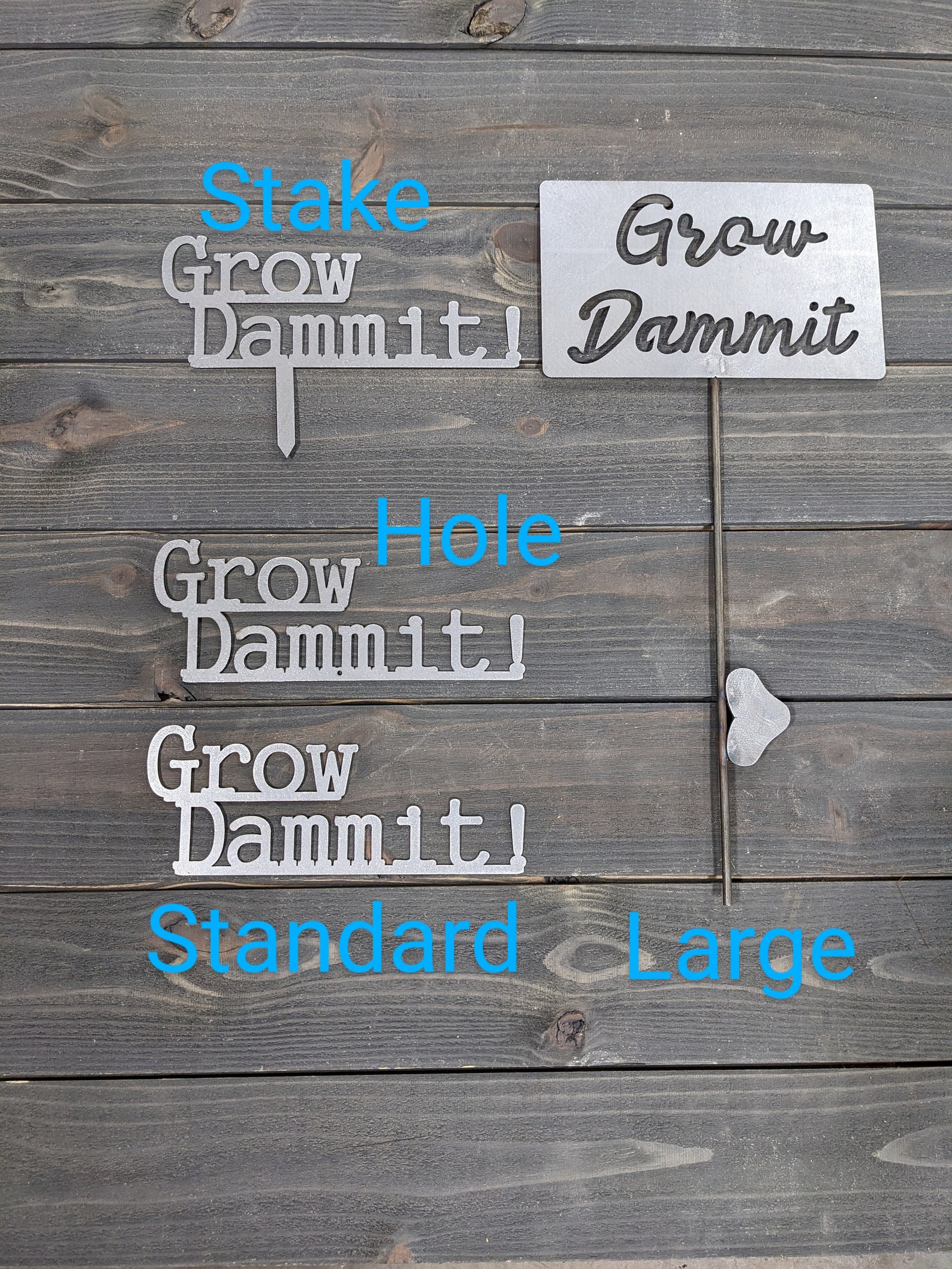Grow Dammit Metal Garden Sign Custom Garden Sign Free - Etsy