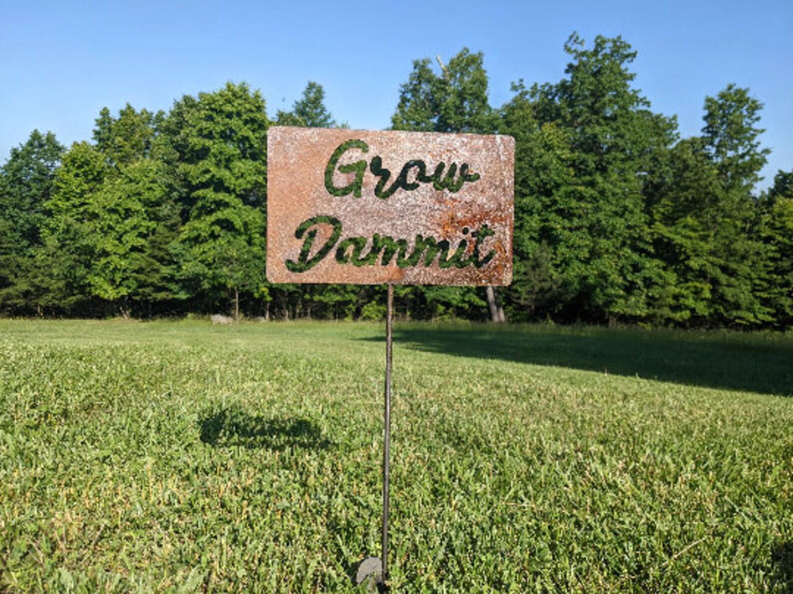 Grow Dammit Metal Garden Sign Custom Garden Sign Free - Etsy