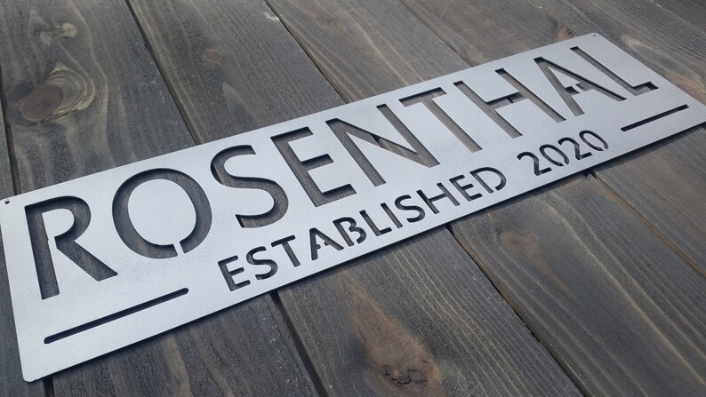 Established Sign Personalized Metal Sign Modern Minimalist - Etsy