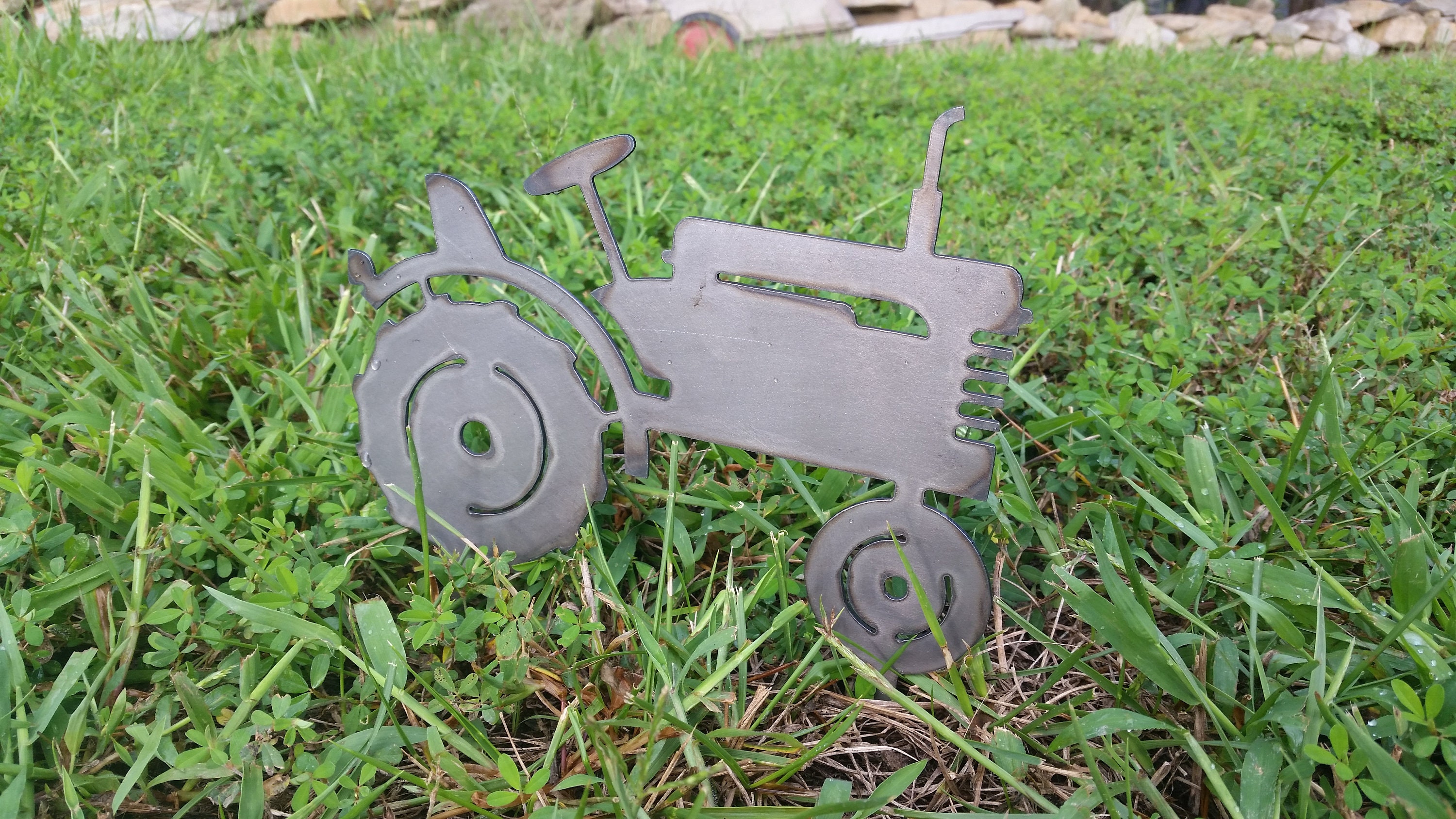 Rustic Tractor Garden Stake Metal Garden Sign Handmade john | Etsy