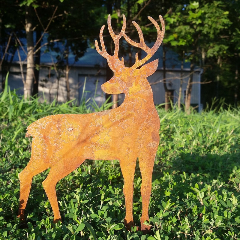 Rustic Deer Garden Stake - Etsy