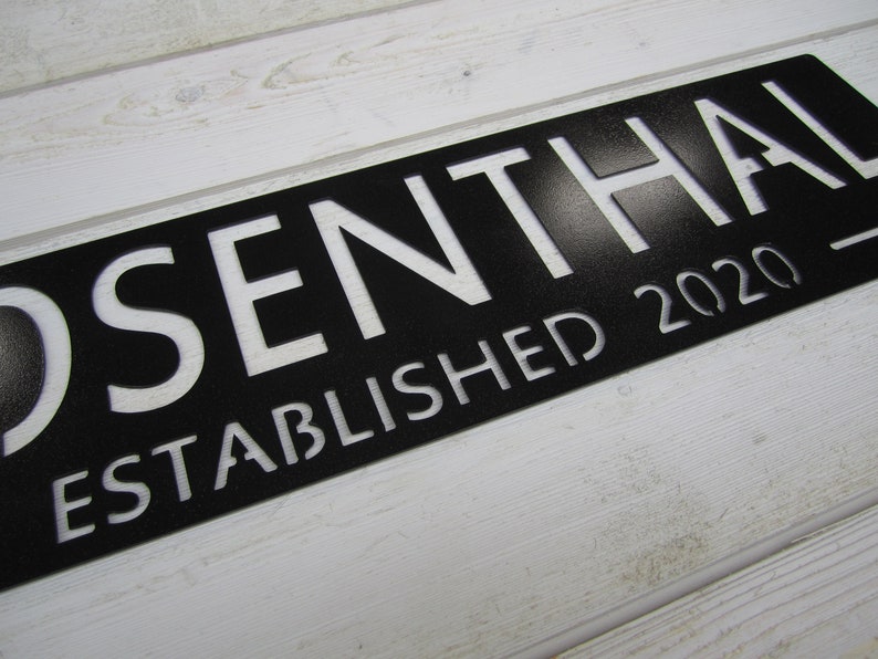 Established Sign Personalized Metal Sign Modern Minimalist - Etsy