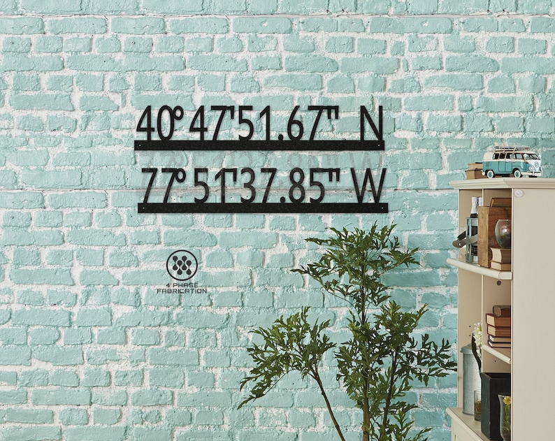 GPS Coordinates Metal Wall Art Latitude Longitude Sign - Etsy