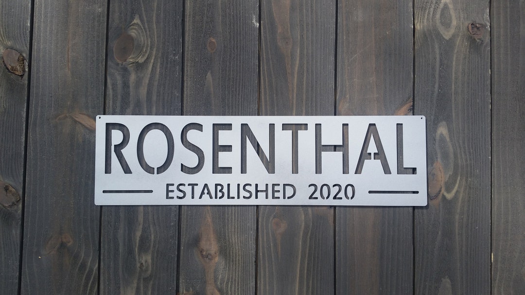 Established Sign Personalized Metal Sign Modern Minimalist - Etsy