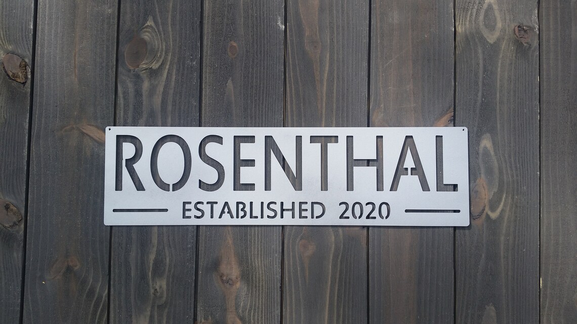 Established Sign Personalized Metal Sign Modern Minimalist - Etsy