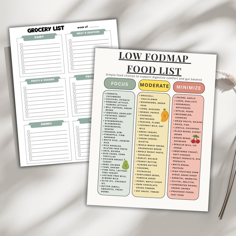 Low FODMAP Food List Printable, IBS Friendly Food Chart, Gut Health ...