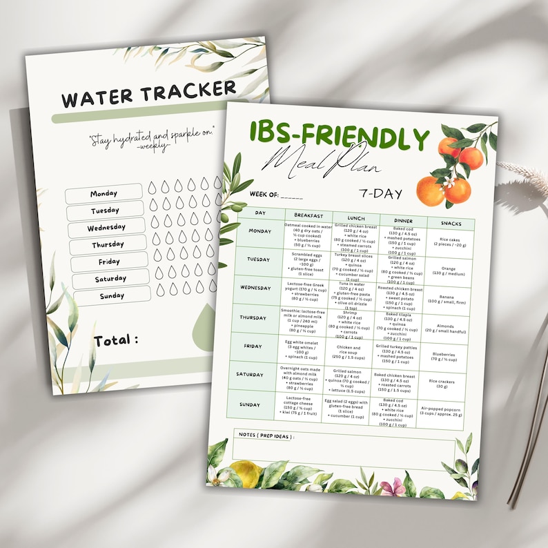 IBS Friendly 7-day Meal Plan Printable, IBS Diet Pdf, Low FODMAP ...