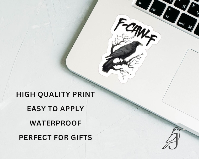 F Caw F Sticker: Waterproof, Vinyl, Funny Crow, Laptop, Water Bottle - Etsy