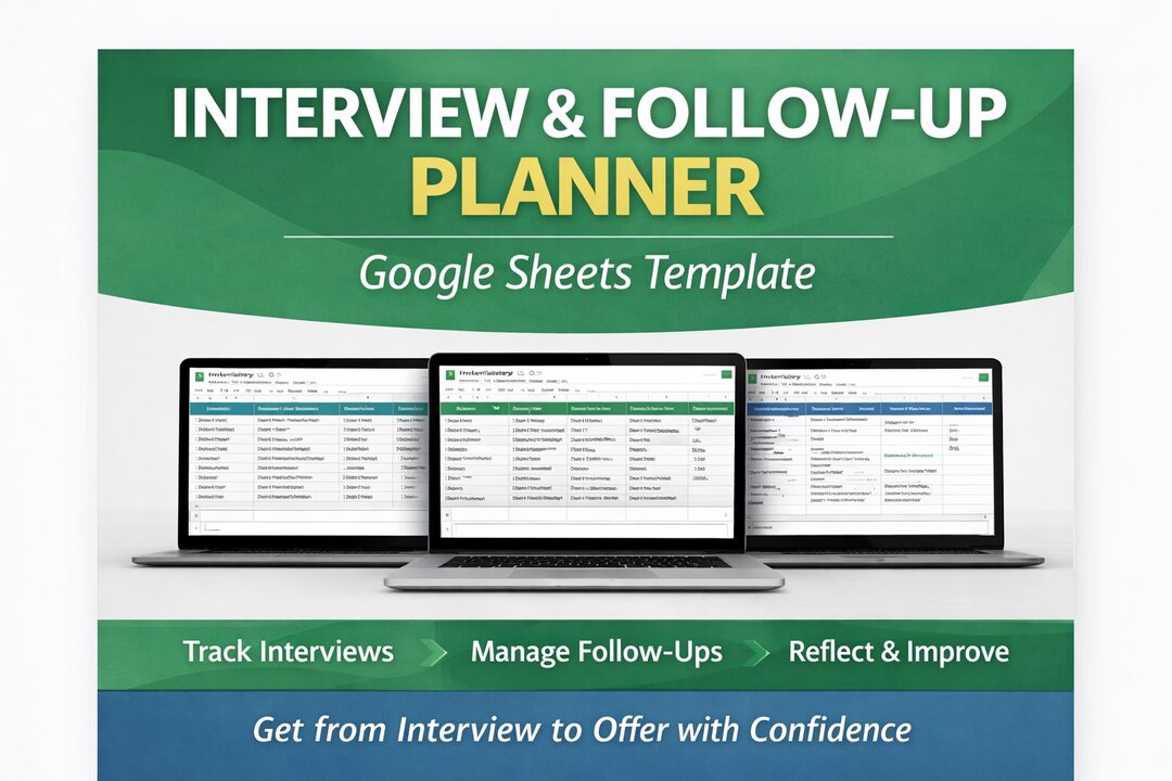 Interview Tracker, Job Follow-up Planner, Google Sheets (digital ...