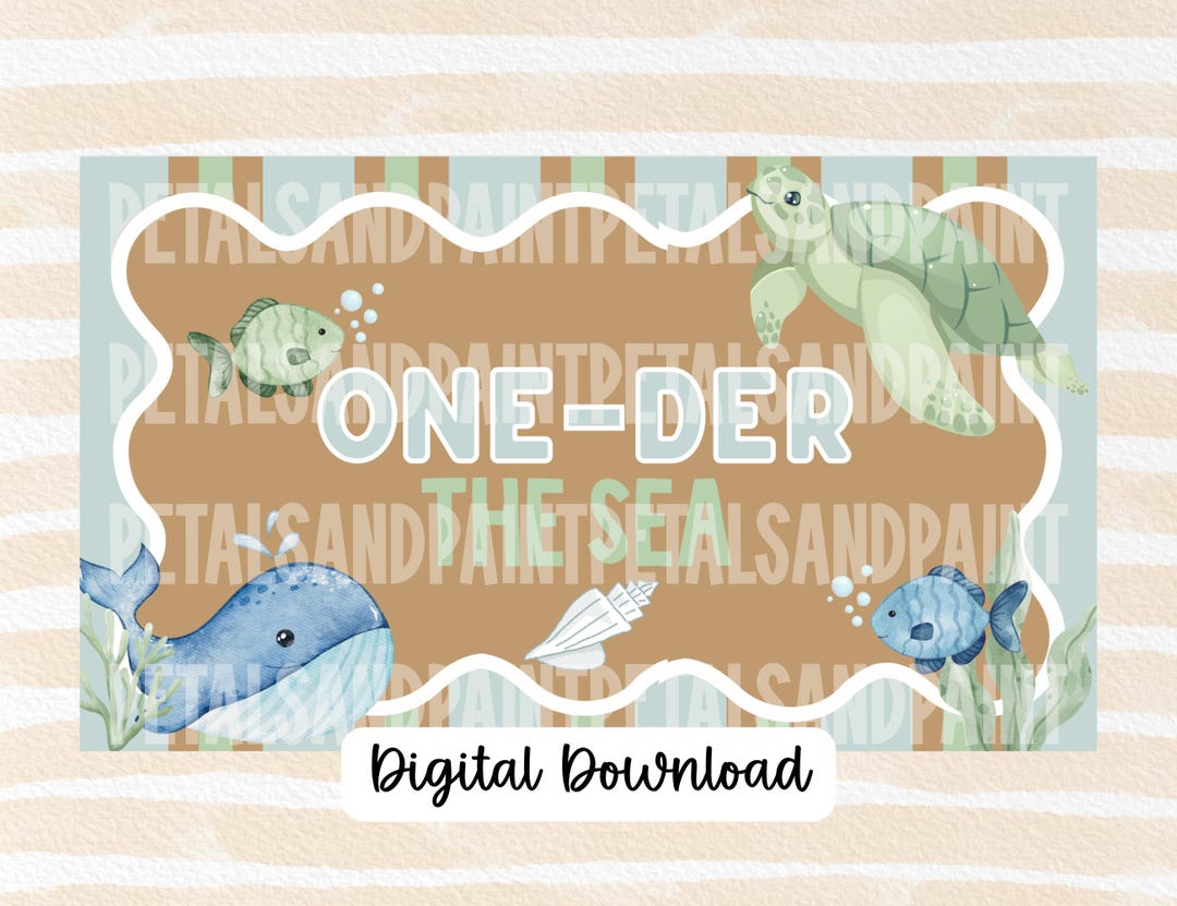 One-der the Sea Banner Canva Template | 60x35 In - Etsy