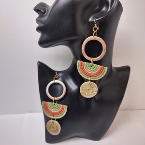 African Inspired, Bold Statement Earrings, One of a Kind Jewelry ...