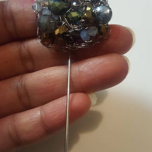 Lapel Pin, Hat Pin, Mens Accessory, Hat Accessory, Blues and Grays ...