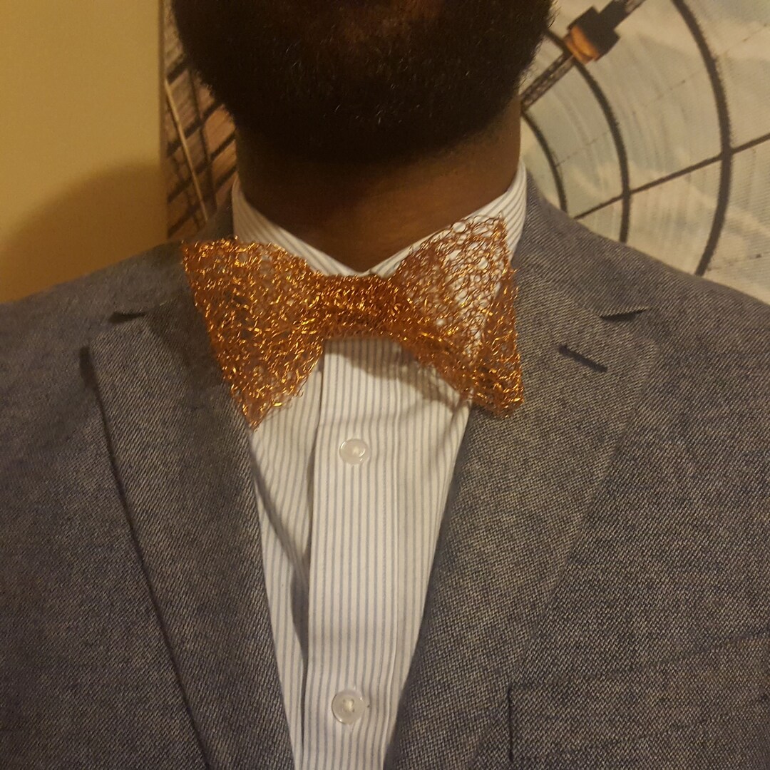 Unique Wire Bow Tie, Wire Crochet, Black Dandyism, Gift for Groomsman ...