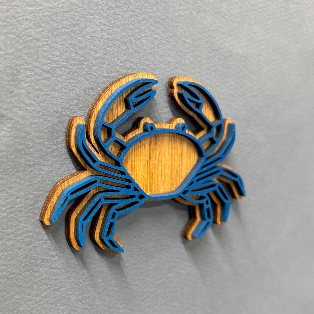 Blue Crab Fridge Magnet, Coastal Nautical Decor, Handmade Maritime ...