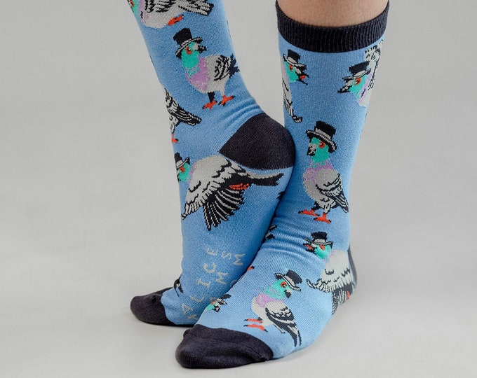 Birds in Hats Pigeon Socks - Etsy