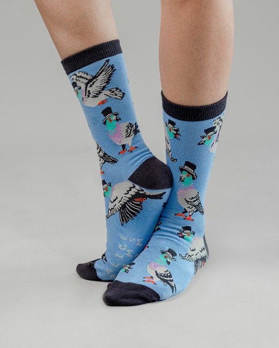 Birds in Hats Pigeon Socks | Etsy
