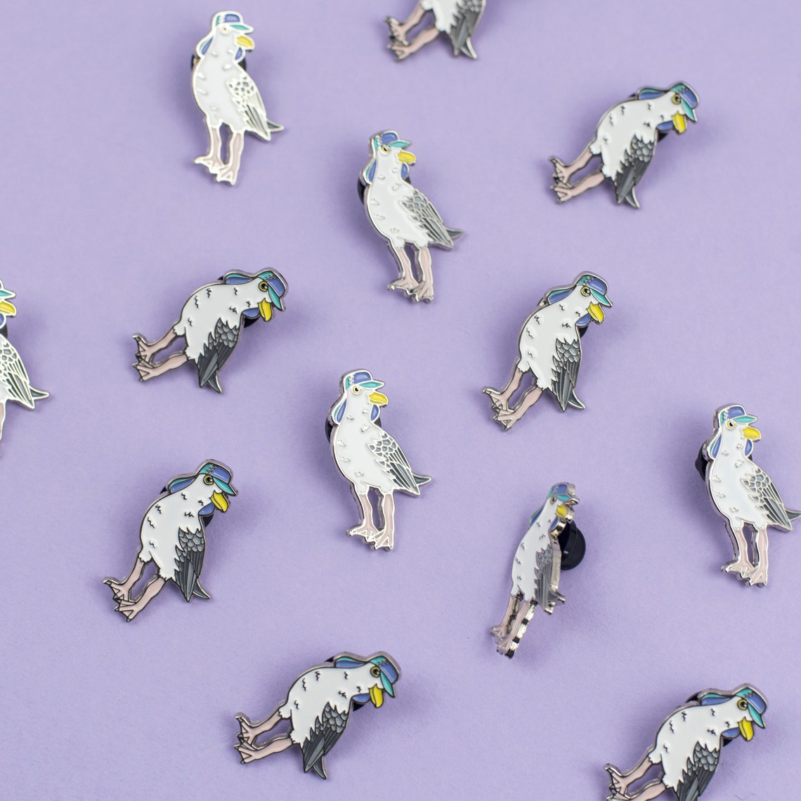 Herring Gull Enamel Pin Badge Birds in Hats Seagull in a Sun - Etsy