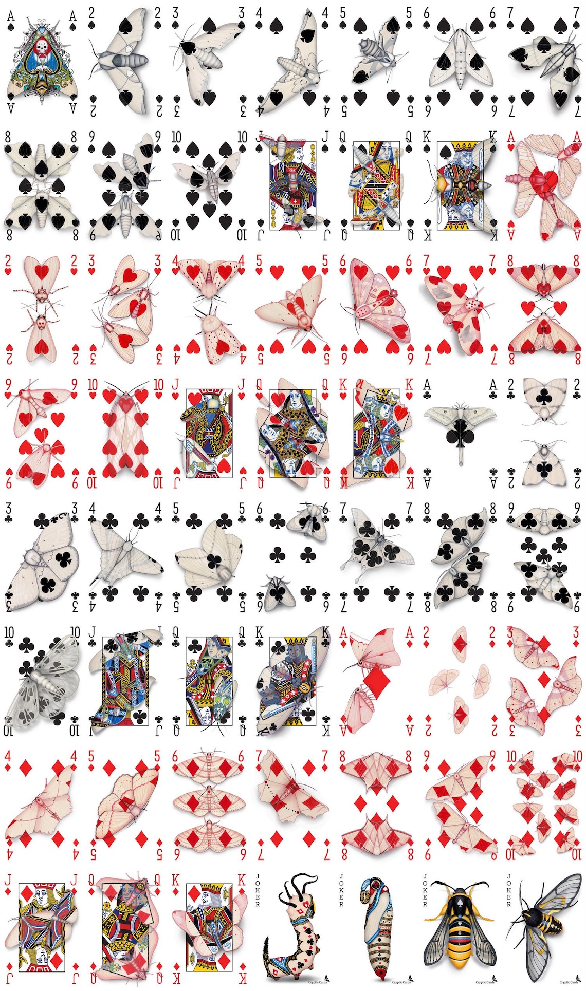 UNCUT SHEET - Cryptic Cards Full Deck Uncut Sheet - Playing Card Art of ...