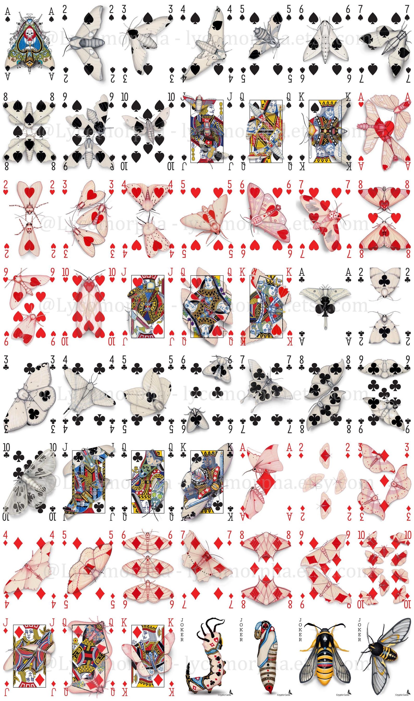 UNCUT SHEET - Cryptic Cards Full Deck Uncut Sheet - Playing Card Art of ...