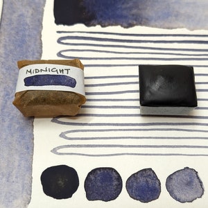 Midnight - Handmade Granulating Blue-black Watercolour Paint, Hand ...