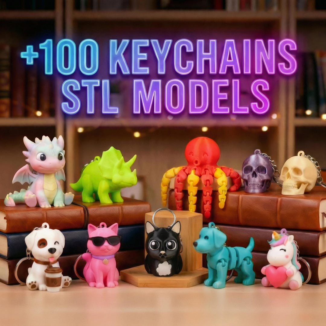 100+ Keychain STL Bundle – 3D Printer Designs (digital Download) - Etsy ...