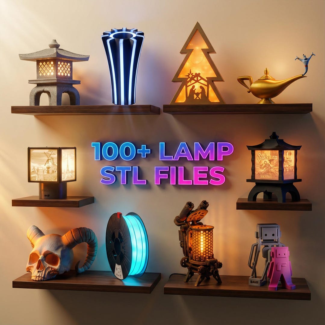 100 Lamp STL Files – Modern Geometric 3D Print Designs (digital ...