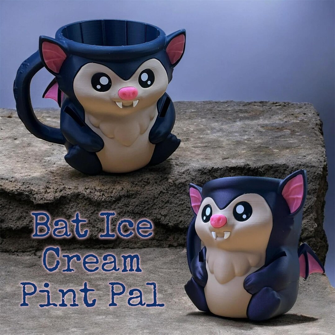 Bramble the Bat Ice Cream Pint Pal - Etsy