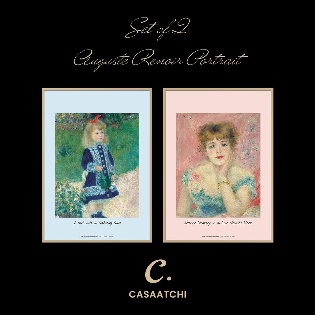 Set of 2 | Auguste Renoir Portrait 01 | Home Decor | Impressionist Art ...