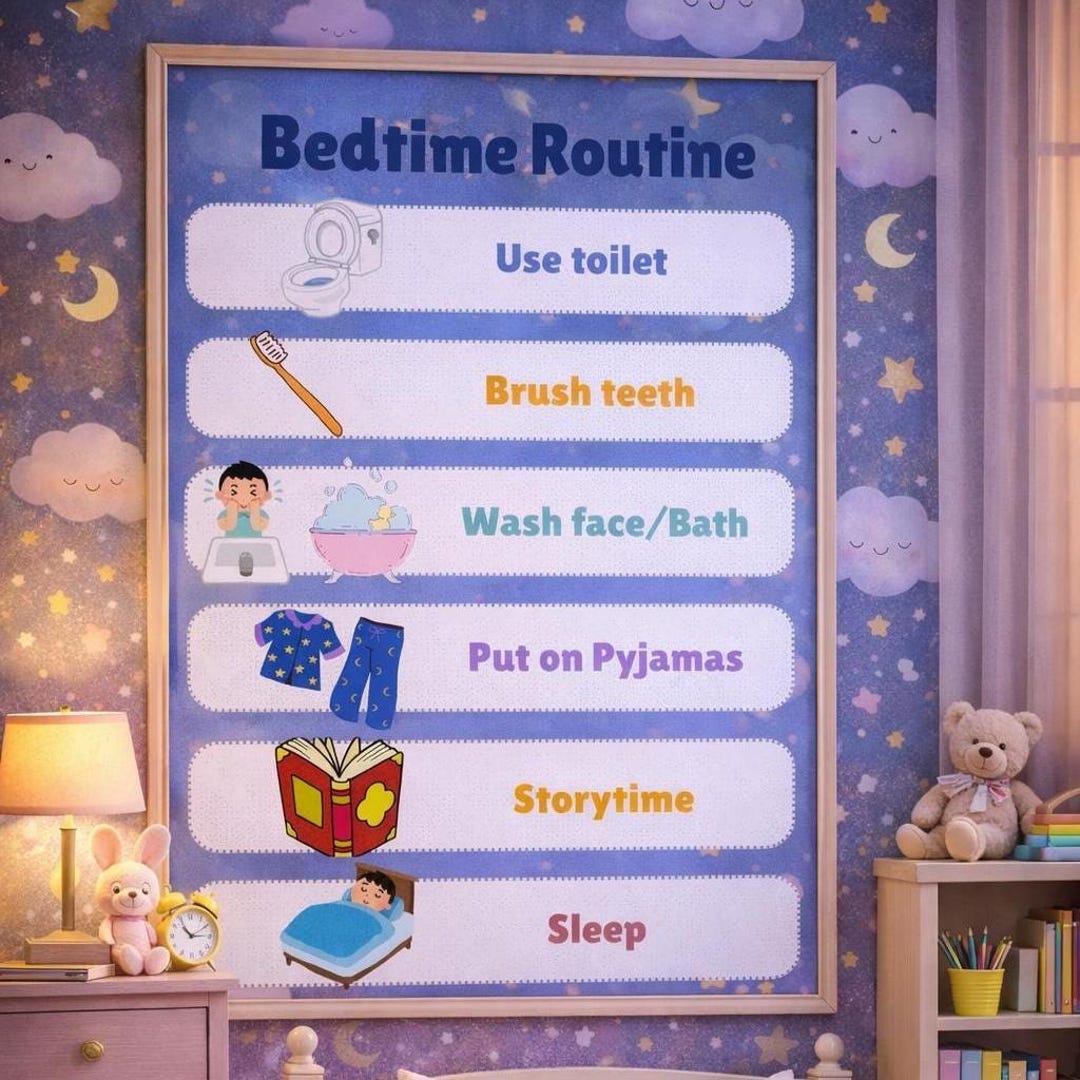 Bedtime Routine in Simple Steps With Images to Help Toddlers and Young ...