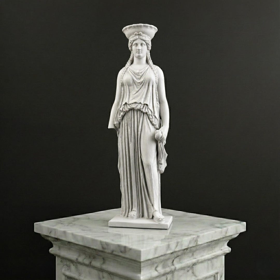 Classical Female Statue - Greco Roman Caryatid - Museum Style Decor ...