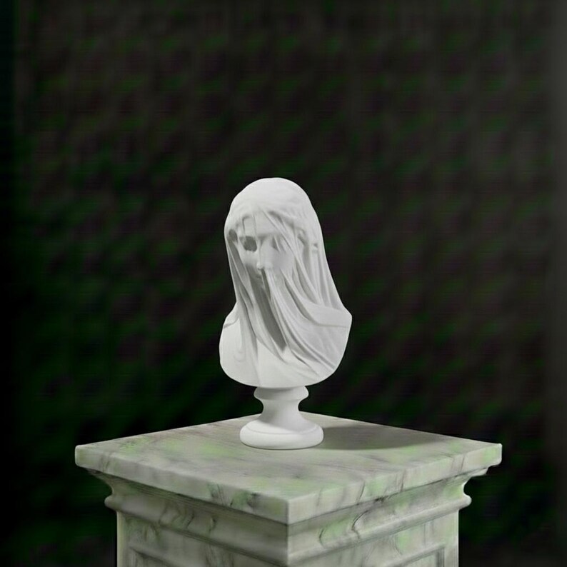 Veiled Lady Bust Statue Resin Sculpture – Greek Roman Style Veil Face ...