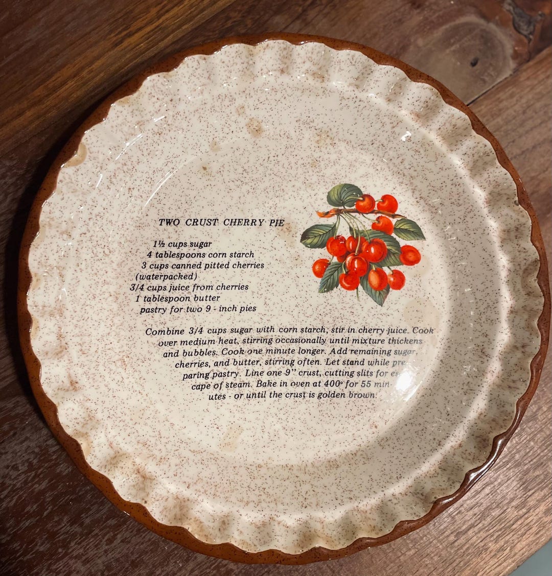 Double Crust Cherry Pie Recipe Plate - Etsy