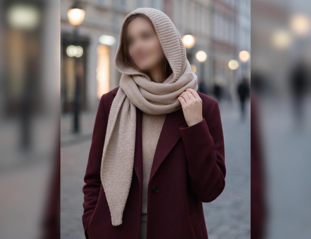 Sophie Hooded Scarf Knitting Pattern – Easy Knit, Beginner-friendly ...