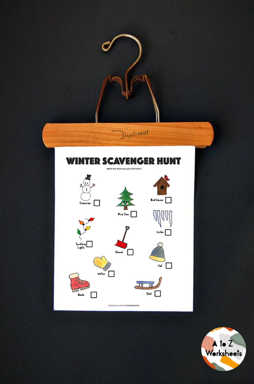 Winter Scavenger Hunt • Printable Kids Games • Winter Neighborhood Walk ...