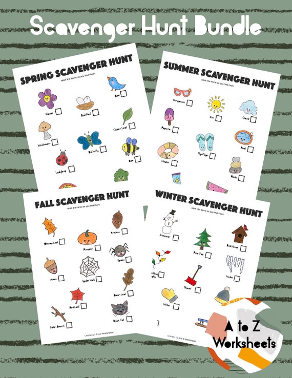 Kids Scavenger Hunt Bundle Printable Kids Games - Etsy