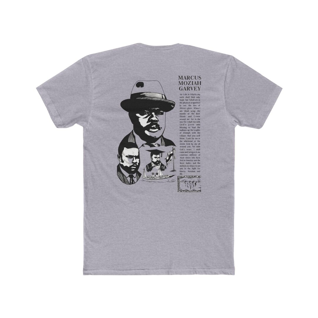 Marcus Garvey Portrait Tee | Black History, Vintage Newspaper Design - Etsy