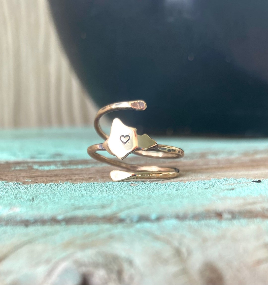 Heart in Oahu Adjustable Island Ring - Perfect Oahu Gift 14kgf or ...