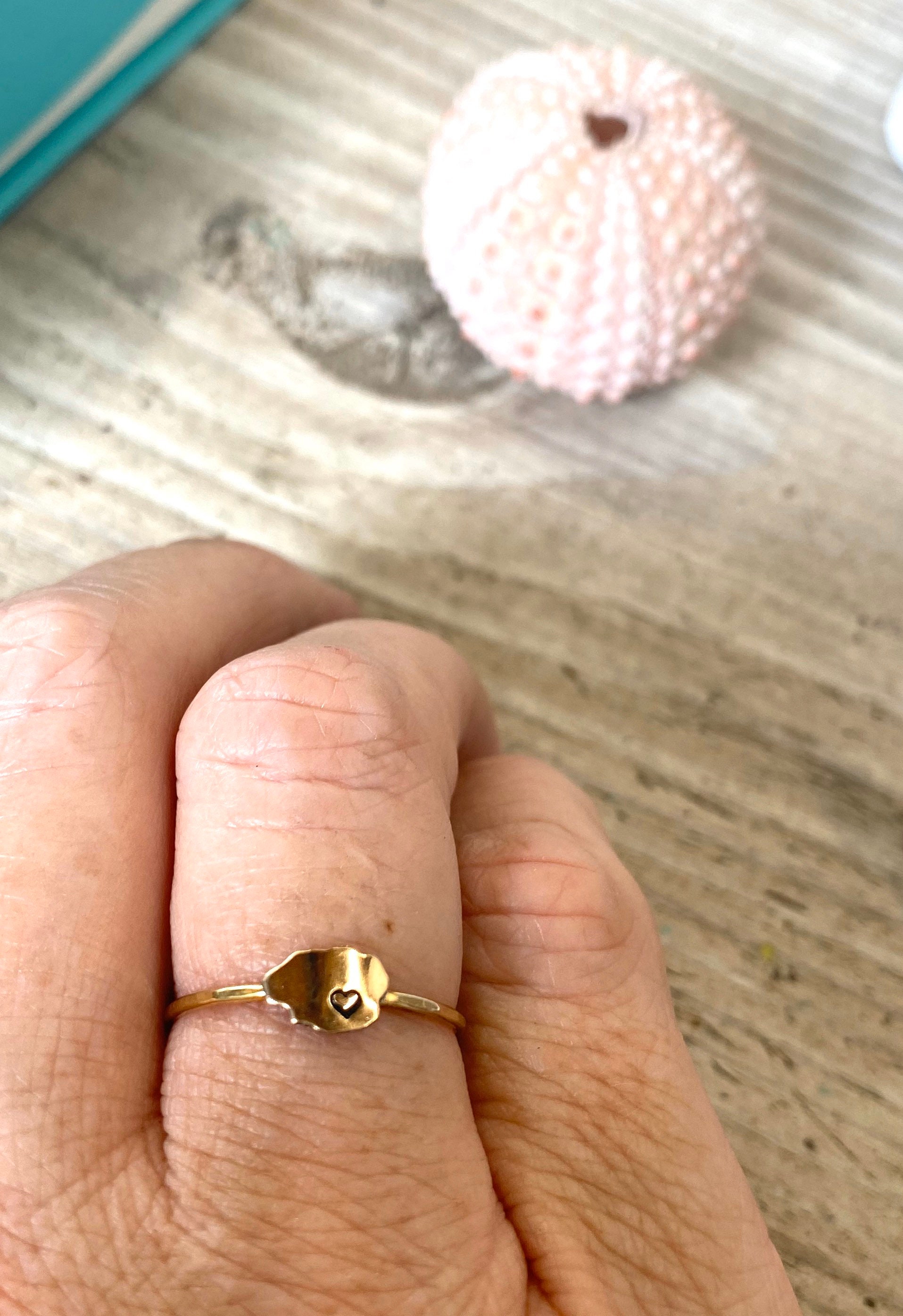 Kauai Heart Ring Hawaiian Island Ring Made to Any Size in - Etsy