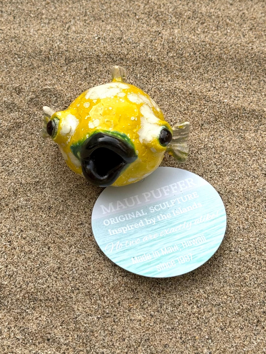 Happy Yellow Baby Hawaiian Puffer Fish Original Sculpture - Etsy
