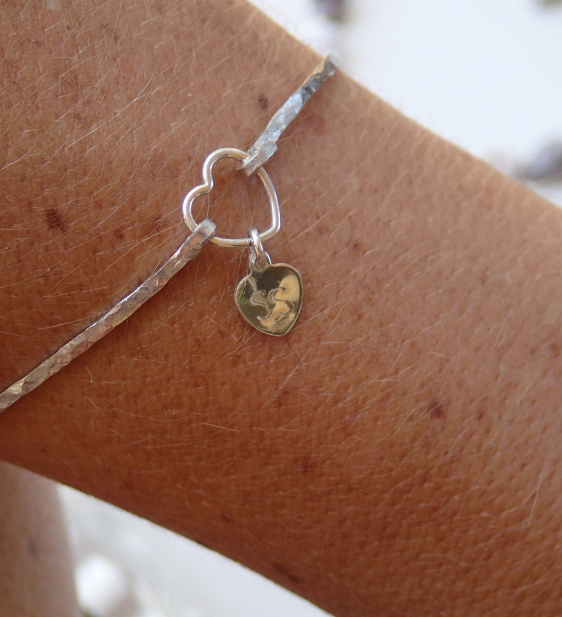 Kauai Bangle Hawaiian Island Bracelet with Heart Clasp | Etsy