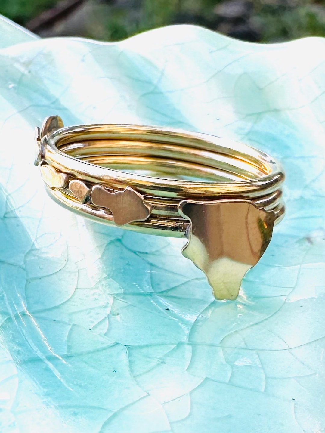Hawaiian Islands Ring Set-14kgf or Sterling Silver - Etsy