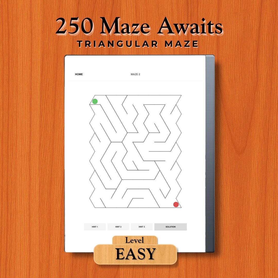 250 Easy Triangular Mazes for Remarkable 2 | Relaxing Maze Puzzles PDF ...