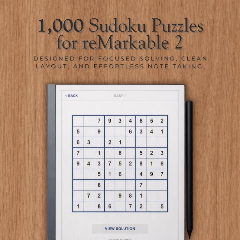 1,000 Sudoku for Remarkable 2/pro & Supernote | Ultimate Volume 1 ...