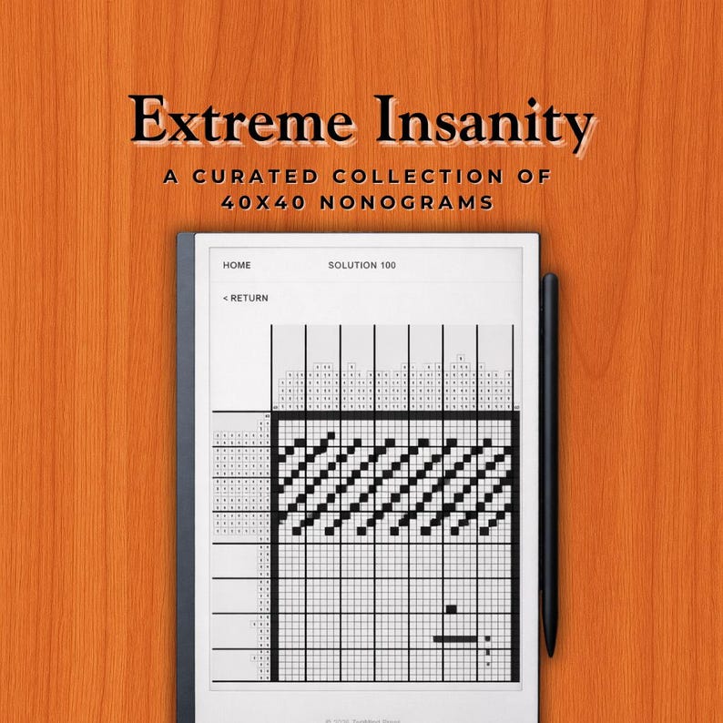 250 Extreme Retro Picross Puzzles | 40x40 | Remarkable & Supernote ...