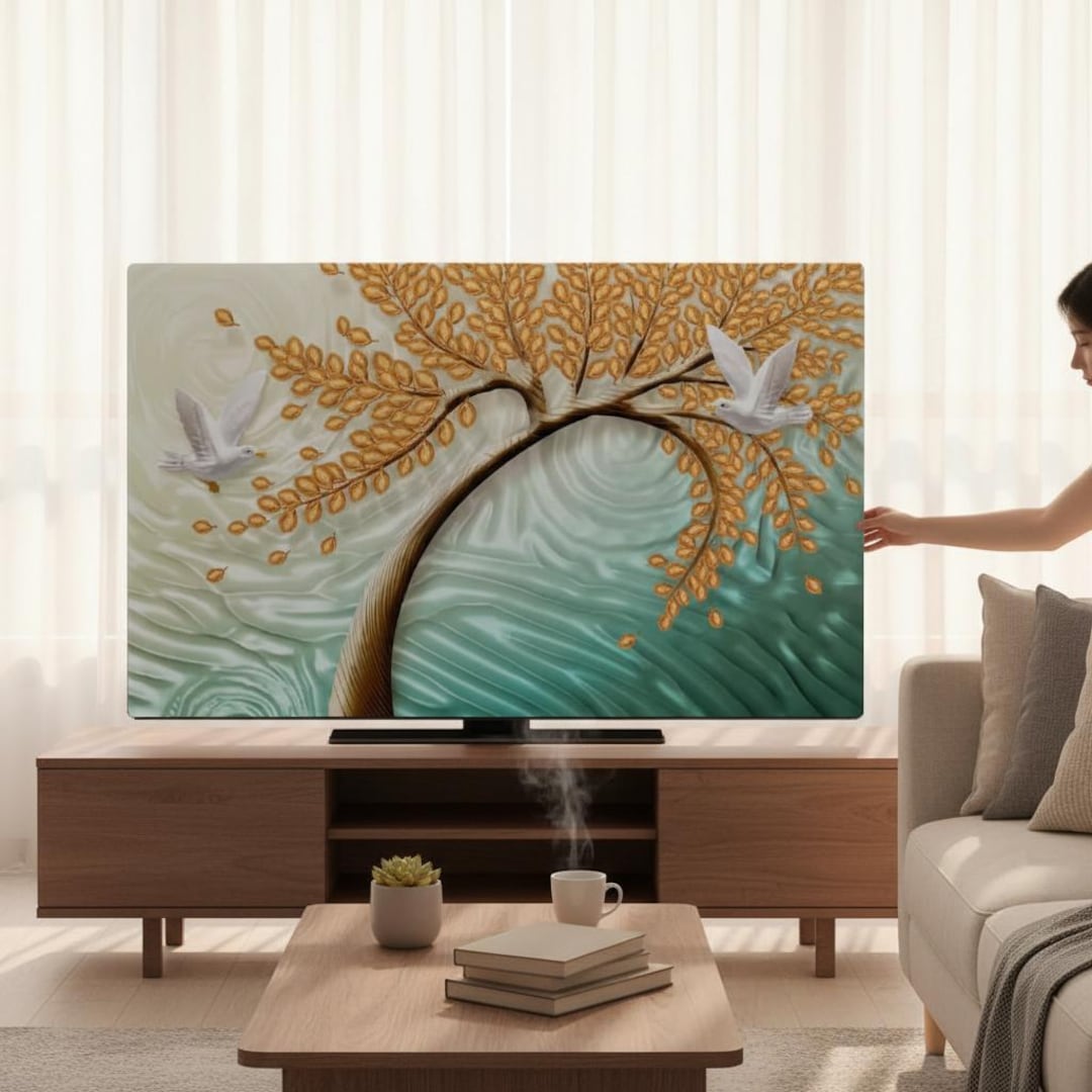 Hanging Vertical LCD TV Dust Cover for 55 60 70 Inch Screens Home Decor ...